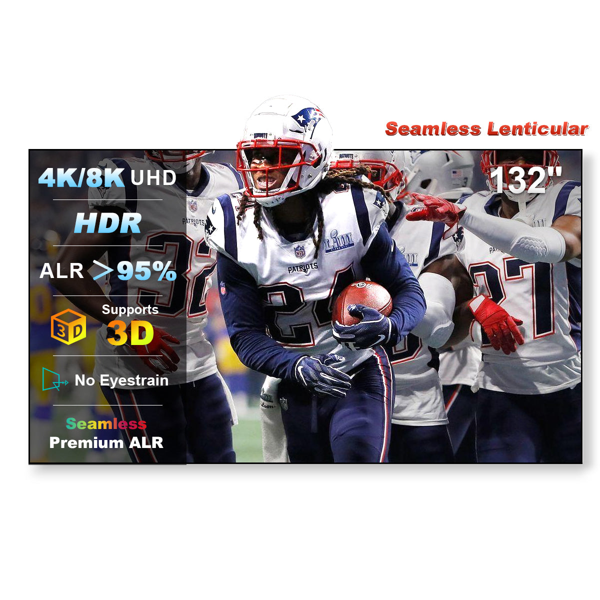 132 inch Nothingprojector BlackCrystal Seamless Lenticular Screen ...